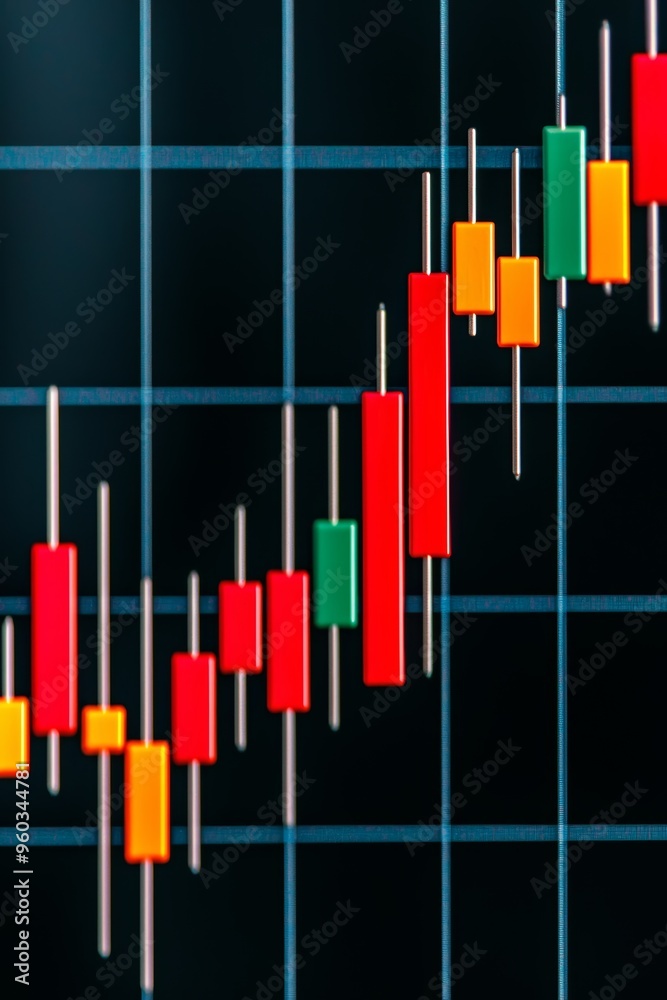 A detailed stock chart with volume profile analysis, showing areas of ...