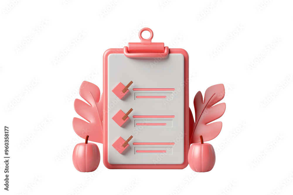 Colorful checklist template on clipboard, perfect for organization ...