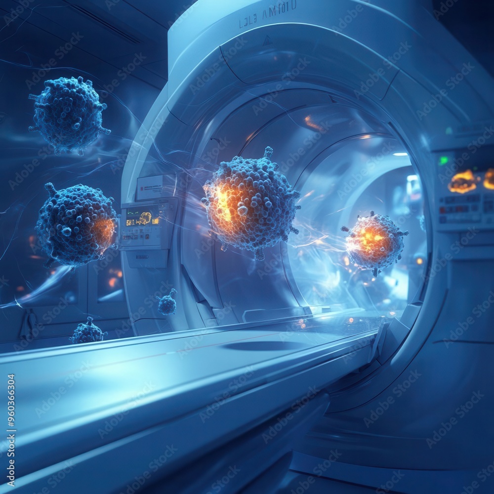 Depiction of doctors using a high-resolution MRI to identify early ...