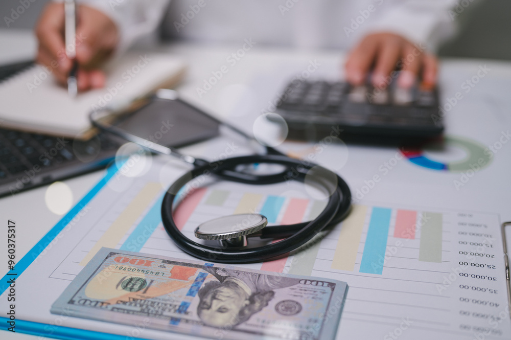 This image showcases the intersection of healthcare and finance ...