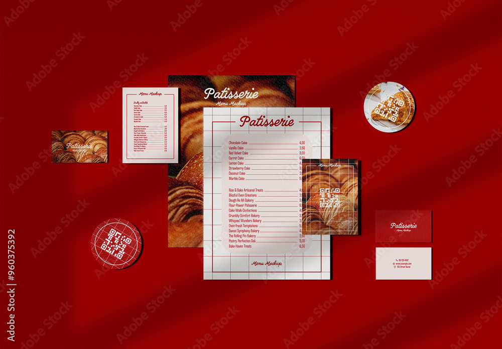 Top View of Restaurant Menu Mockup Stock Template | Adobe Stock
