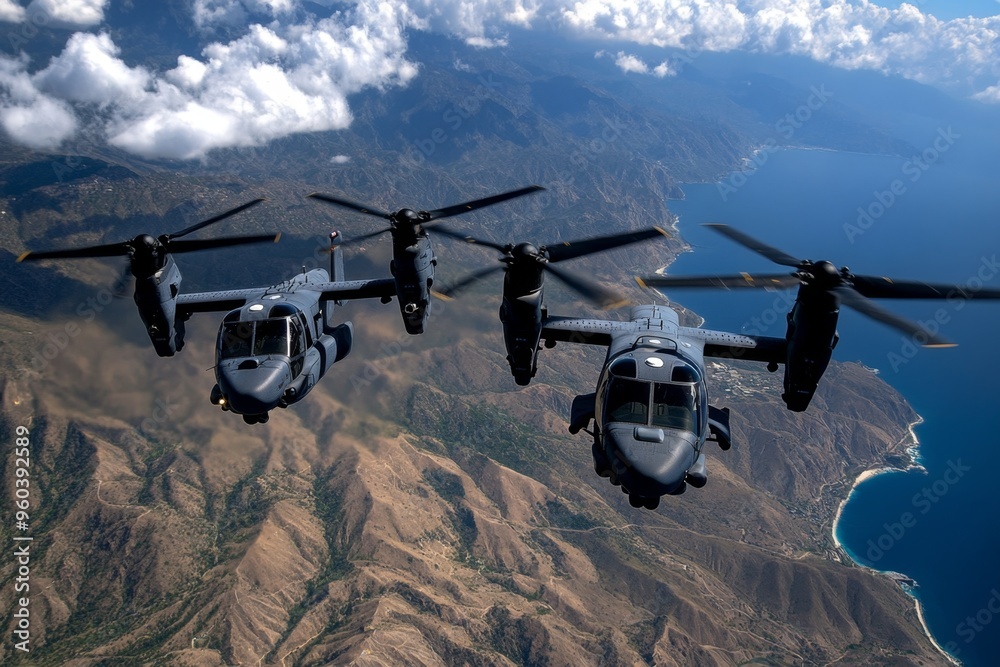 Military helicopters, air-to-air combat, engaging aerial threats defend ...
