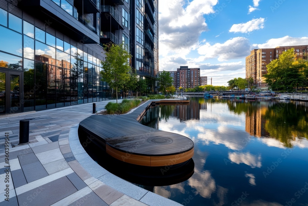 New building, waterfront development, urban revitalization transforms ...