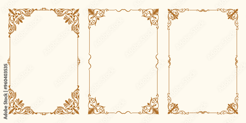 set decorative frame square border frame border line greeting card ...