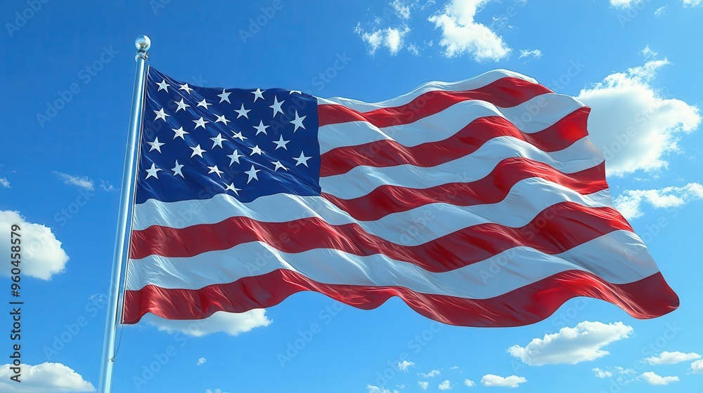 majestic american flag large stars and stripes banner billows proudly ...