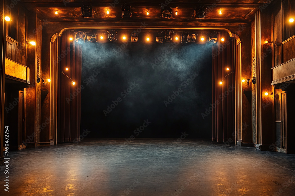 photography studio backdrop of a vintage movie theater, and art deco ...