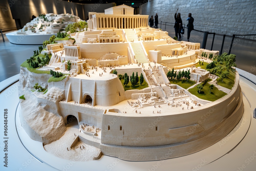 History museum exhibit on ancient civilizations with detailed dioramas ...