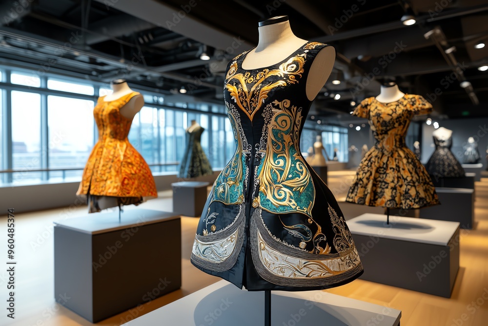 History museum exhibit on the history of fashion with garments from ...
