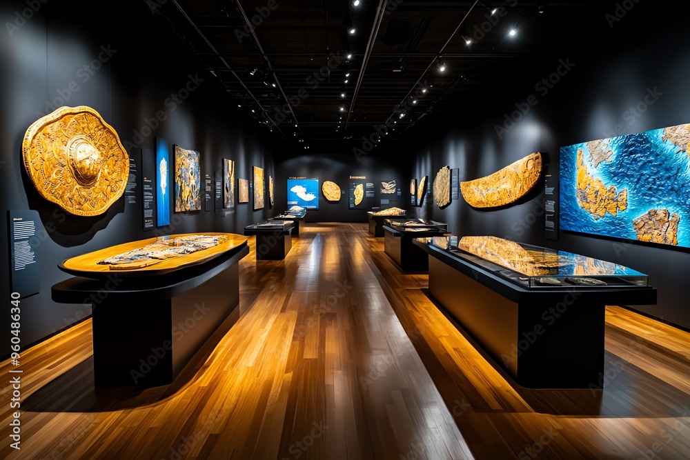 History museum gallery with a focus on world history and global ...