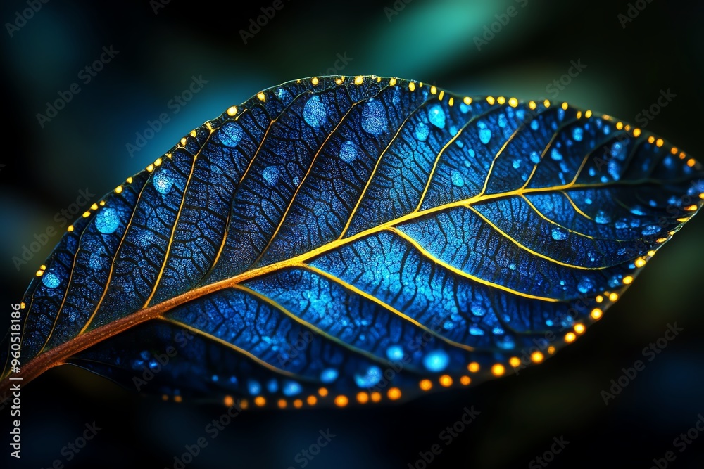 Magnified leaves, visible veins, natural patterns reveal the intricate ...