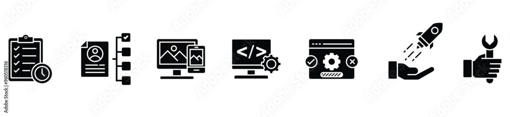 Software development life cycle banner web icon vector illustration ...