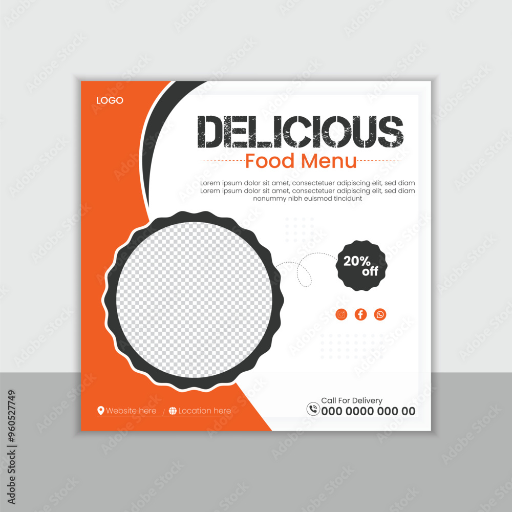 Modern Food Social Media Post and food menu banner social media post ...