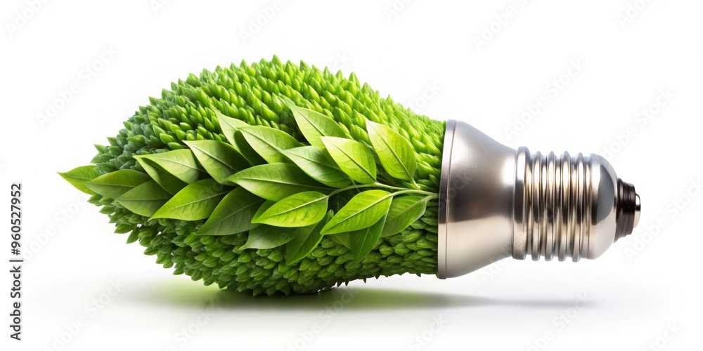 Sustainable Innovation Concept: Green Light Bulb Representing ESG, Eco ...