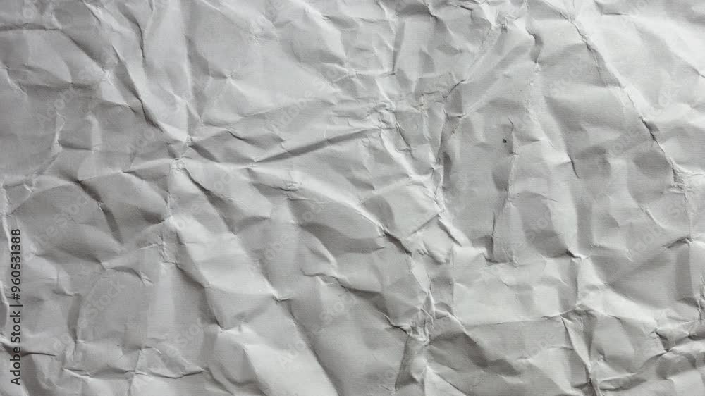 Crumpled white paper background texture animation, concepts, ideas, 4k ...