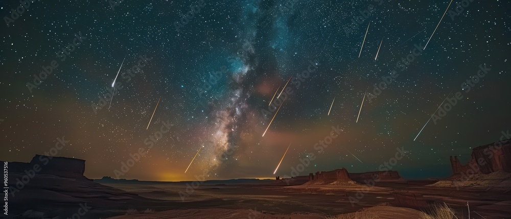 Celestial Spectacle: Stunning 8K UHD Photograph of Meteor Shower ...