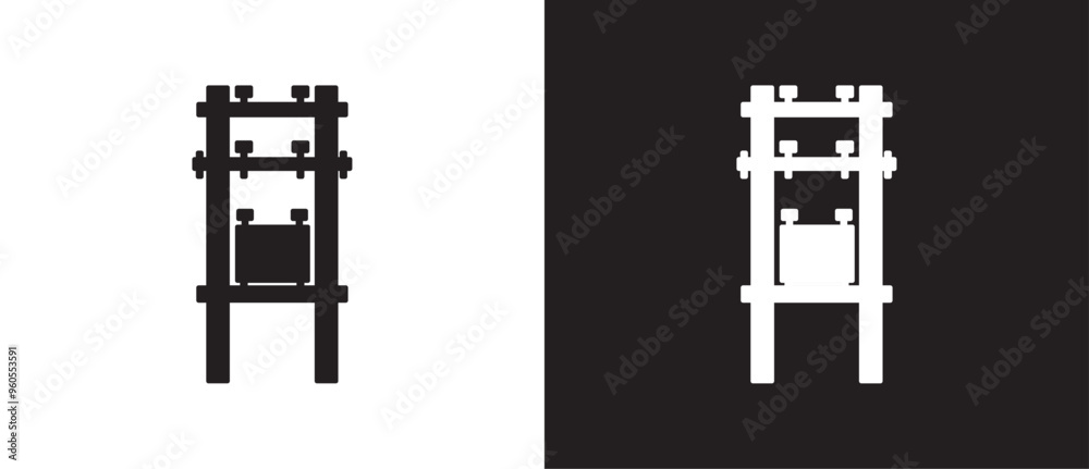 Flat icon of high voltage power line pole, Vector icon of high ...