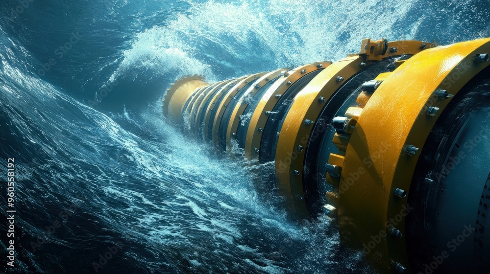 This visual showcases innovative tidal energy technology submerged in ...