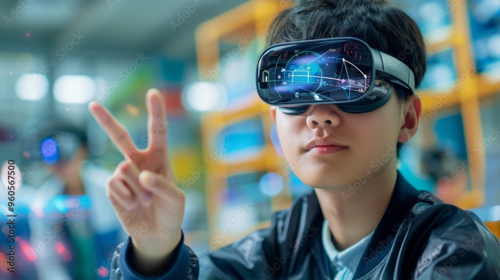 An advanced science lab in a school where students use augmented ...