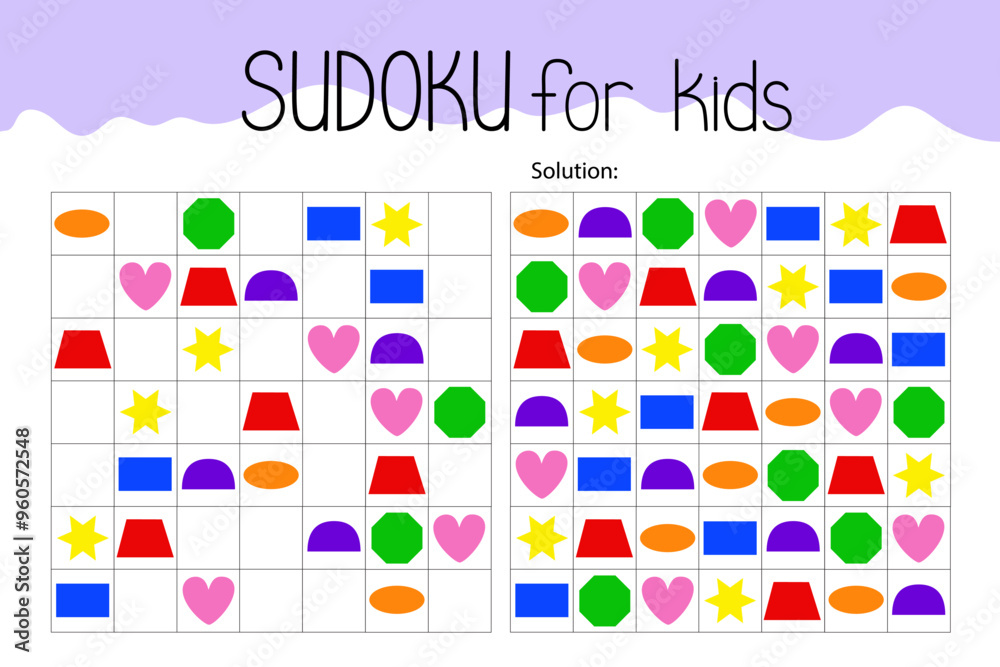 Sudoku educational game or leisure activity worksheet vector ...