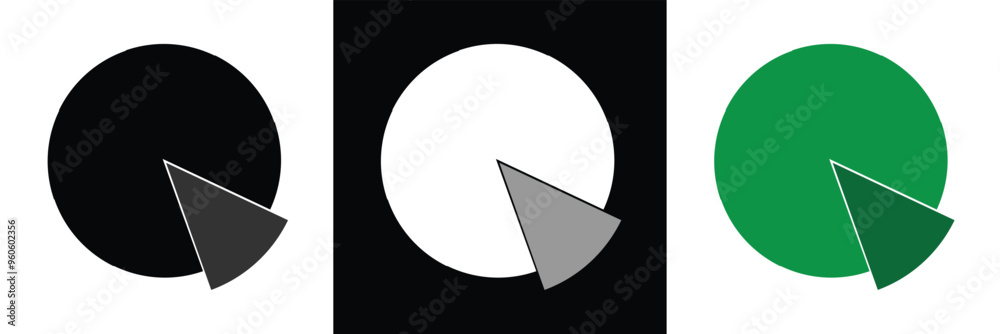 Pie chart set. Circle percentage diagram for application infographic ...