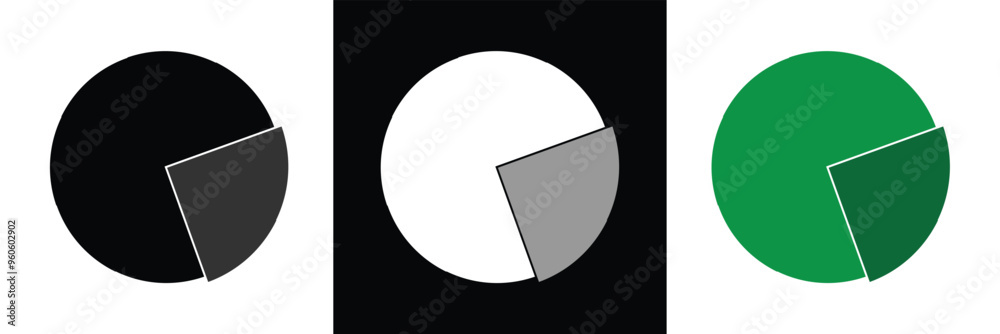 Pie chart set. Circle percentage diagram for application infographic ...