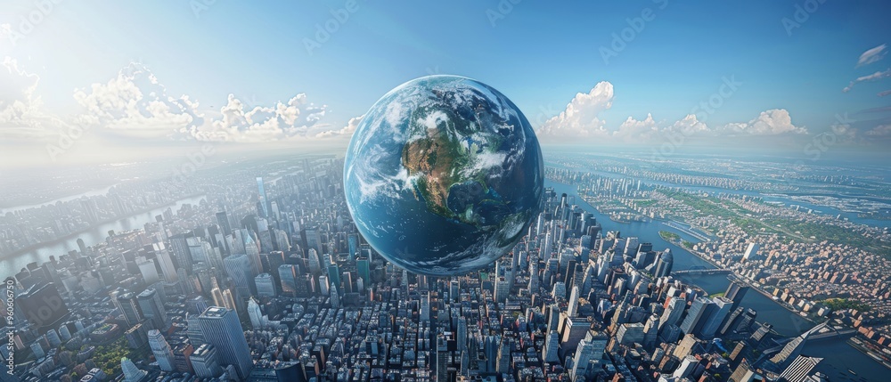 Global Economic Zones Visualized on Augmented Reality Globe Stock ...