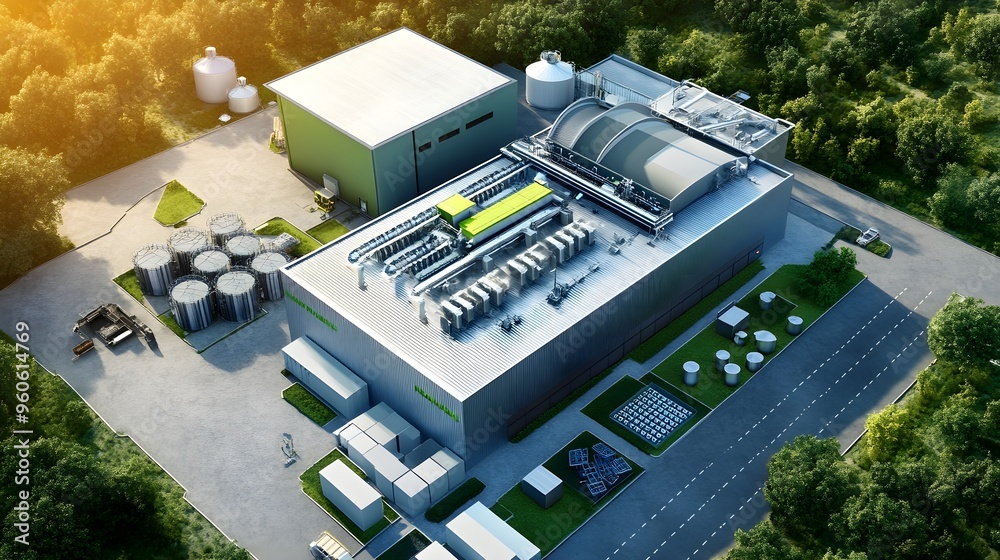 High-tech recycling facility, symbolizing circular economy. Stock ...