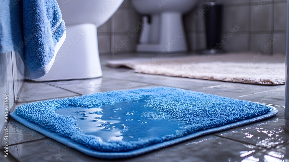 Pathogens on bathroom floor mats,germs, bathroom,showing unseen ...