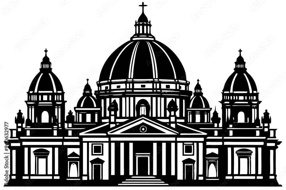 St. Peter's Basilica in Rome, Italy. Vatican City. Basilica Papale di ...