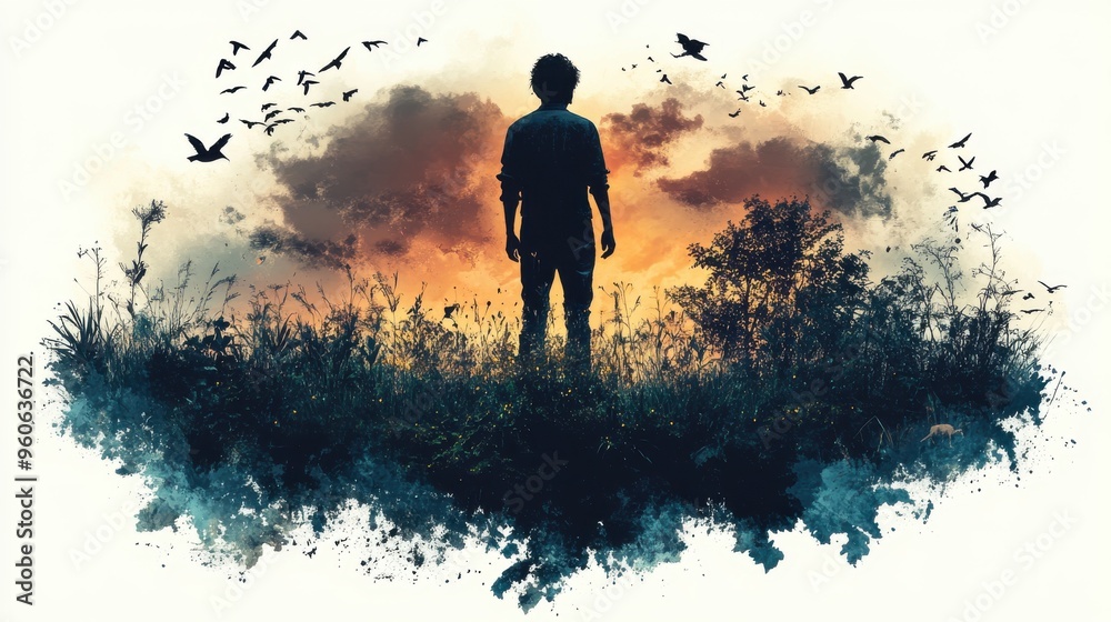 Extinction human clipart featuring a human silhouette with extinction ...