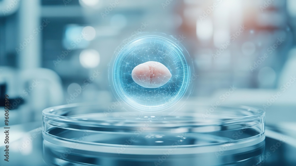 Advanced imaging techniques capturing the growth of an embryo, medical ...