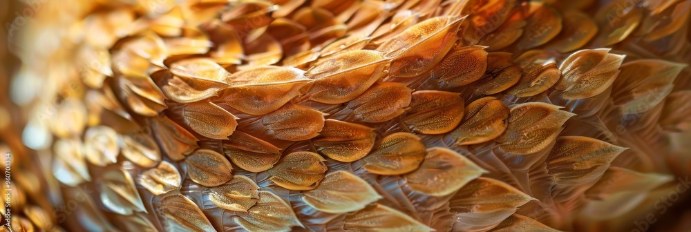 Detailed close-up of extremely scaly hair, portrayed with precision in ...