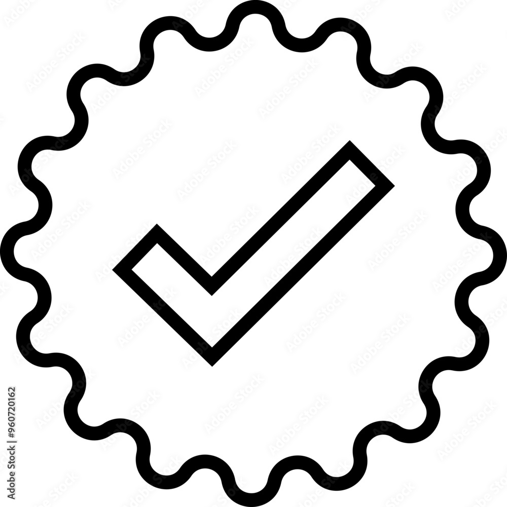 Check mark icon in line Black tick icon vector for apps and website ...