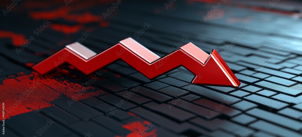 Stock Market Candlestick Chart Going Down on a Dark Background Stock ...
