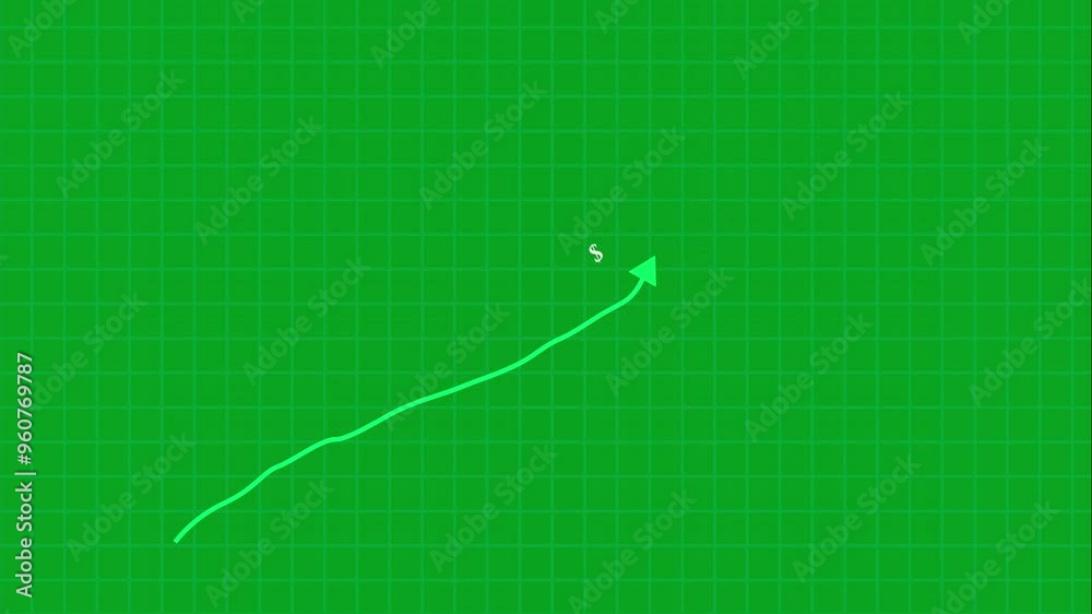 Graph line with arrow pointing upwards symbolizing growth or success ...