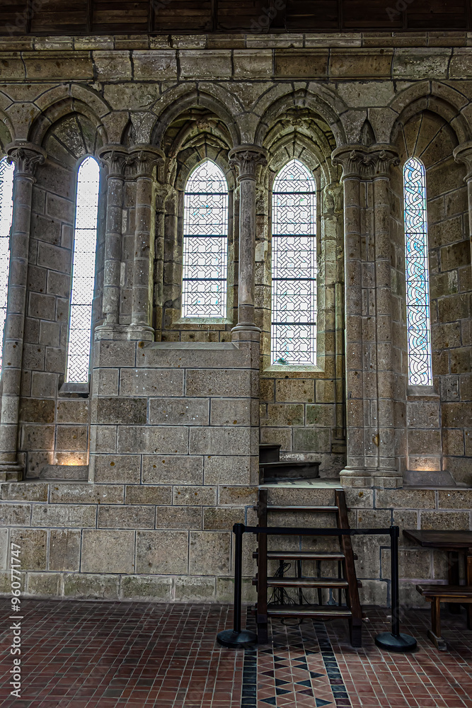 Benedictine Abbey of Mont Saint-Michel is a remarkable example of ...