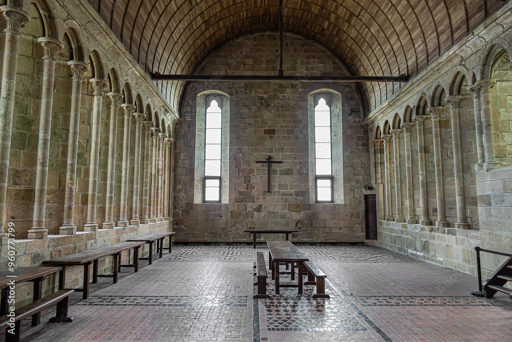 Benedictine Abbey of Mont Saint-Michel is a remarkable example of ...