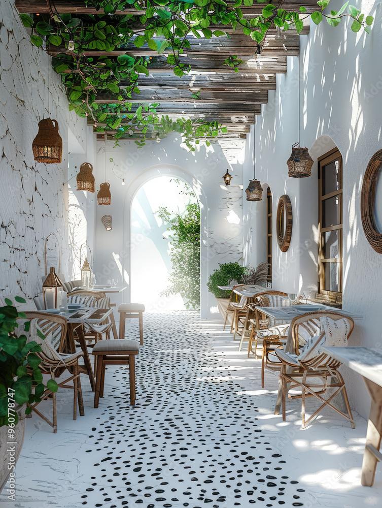 easy and natural theme cozy cafe design with all white raw wood and ...