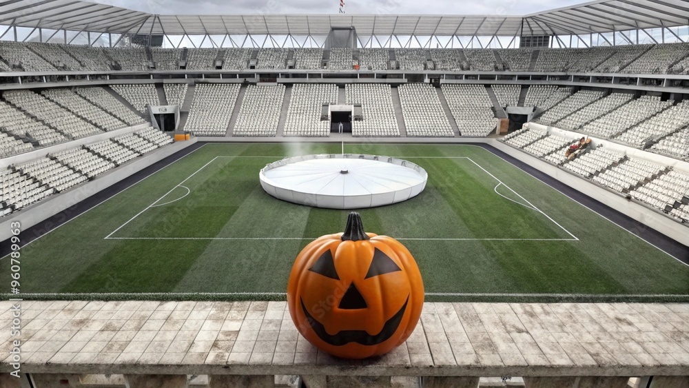 Halloween at the stadium Holiday Pumpkin ghost witch candy mask black ...