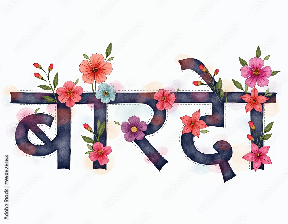 Floral decorations crafted into Hindi letters for a vibrant Hindi Diwas ...