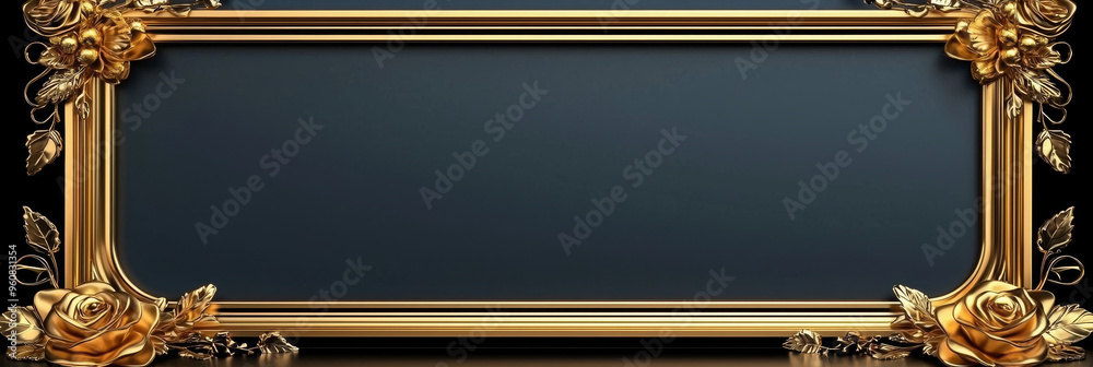 Elegant gold frame with roses, perfect for adding a touch of luxury to ...