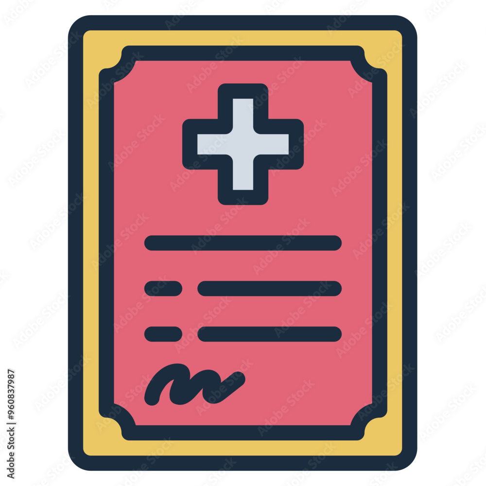Medical certificate icon for blood donation and health documentation ...