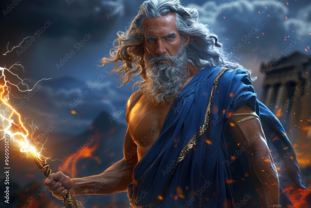 Mighty Ruler: Zeus, Greek god of heavens, thunder and lightning, ruler ...
