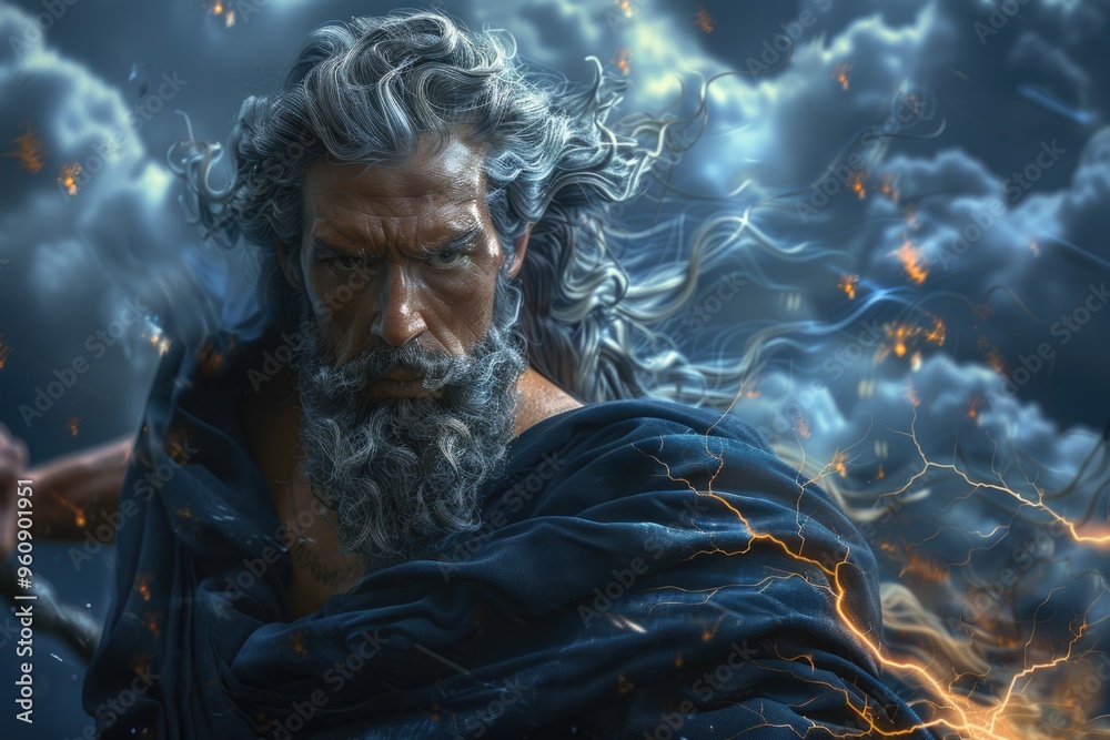Mighty Ruler: Zeus, Greek god of heavens, thunder and lightning, ruler ...