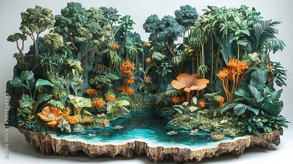 Detailed food web diagram showing relationships between producers ...