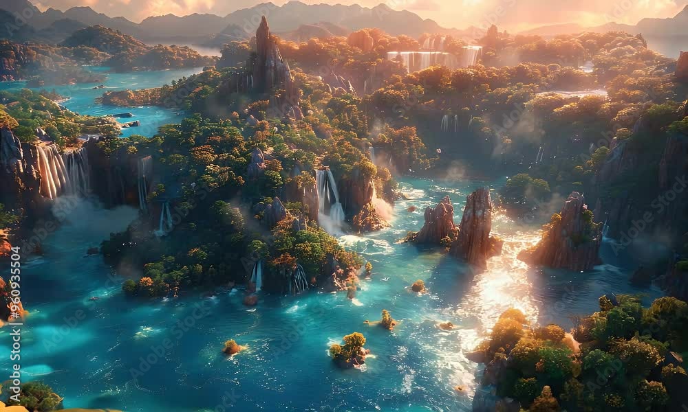 Paradise Found: An Aerial View of a Serene, Lush Landscape with ...