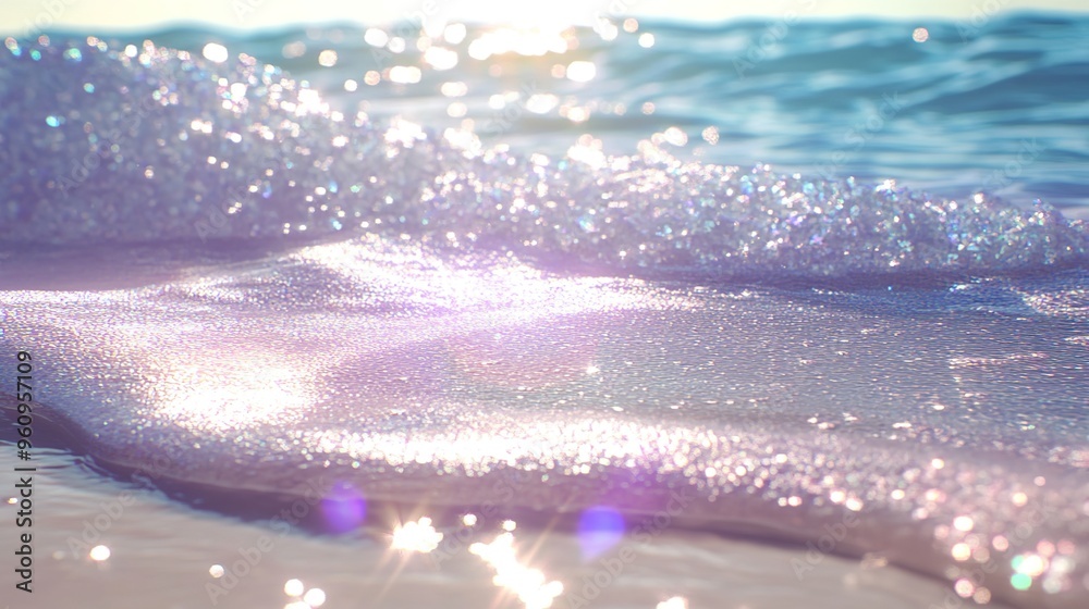 A stunning scene of a transparent beach and sea, showcasing sparkling ...