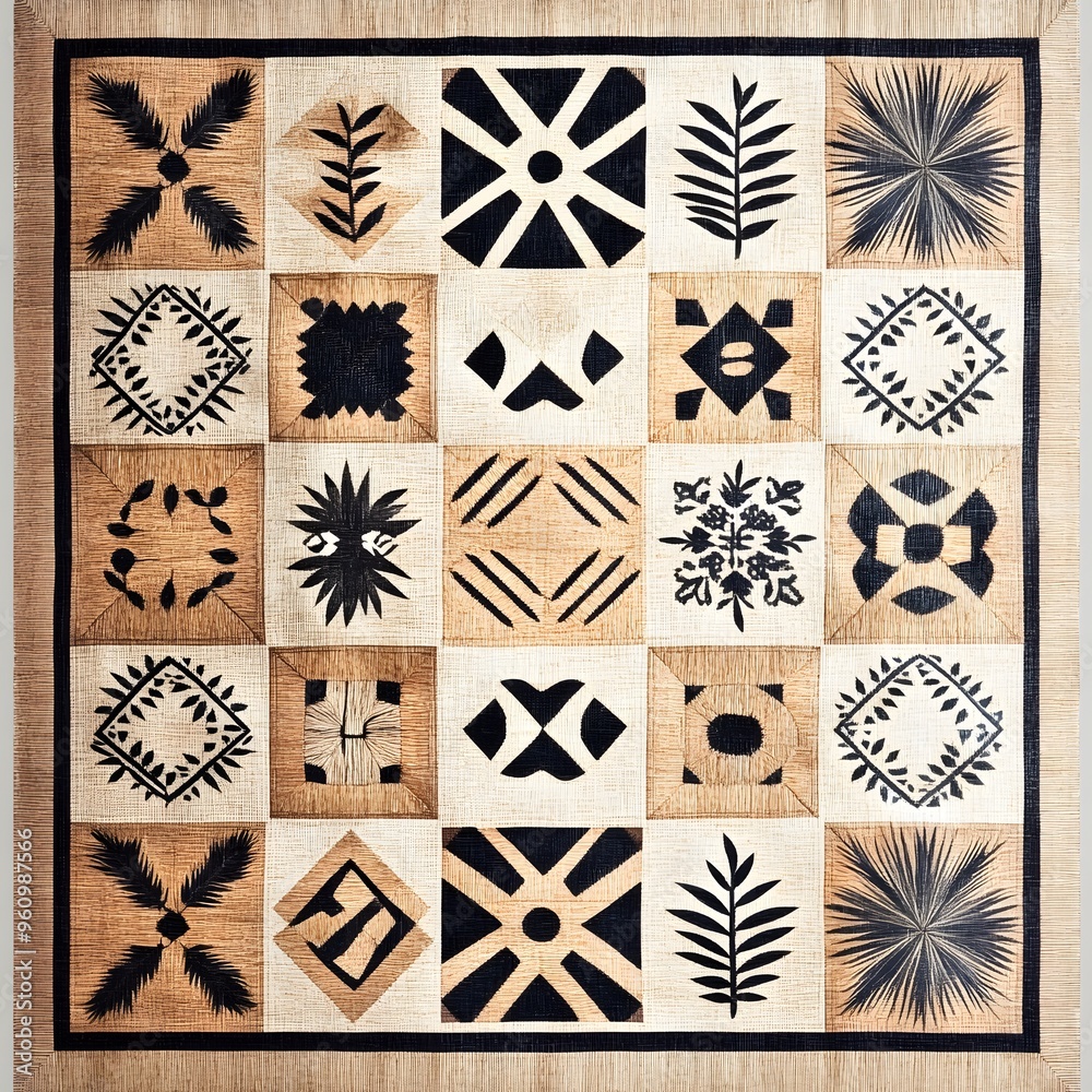 Samoan Tapa Cloth Pattern A traditional Samoan pattern created using ...