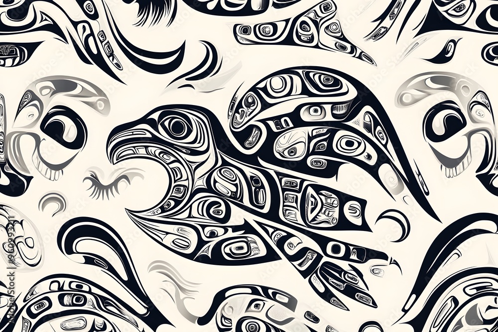 Haida Pattern A pattern influenced by the art of the Haida people of ...