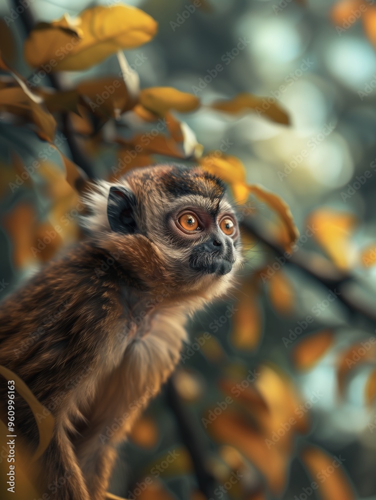 Pygmy Marmoset, Cebuella, Dwarf Monkey Close Up Portrait in Wildlife ...